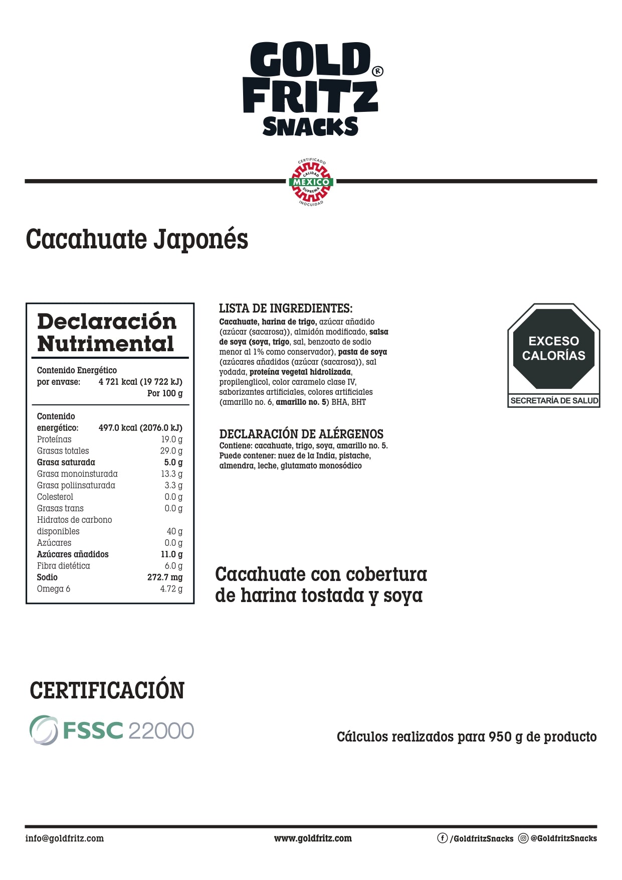 Cacahuate Japonés – Gold Fritz